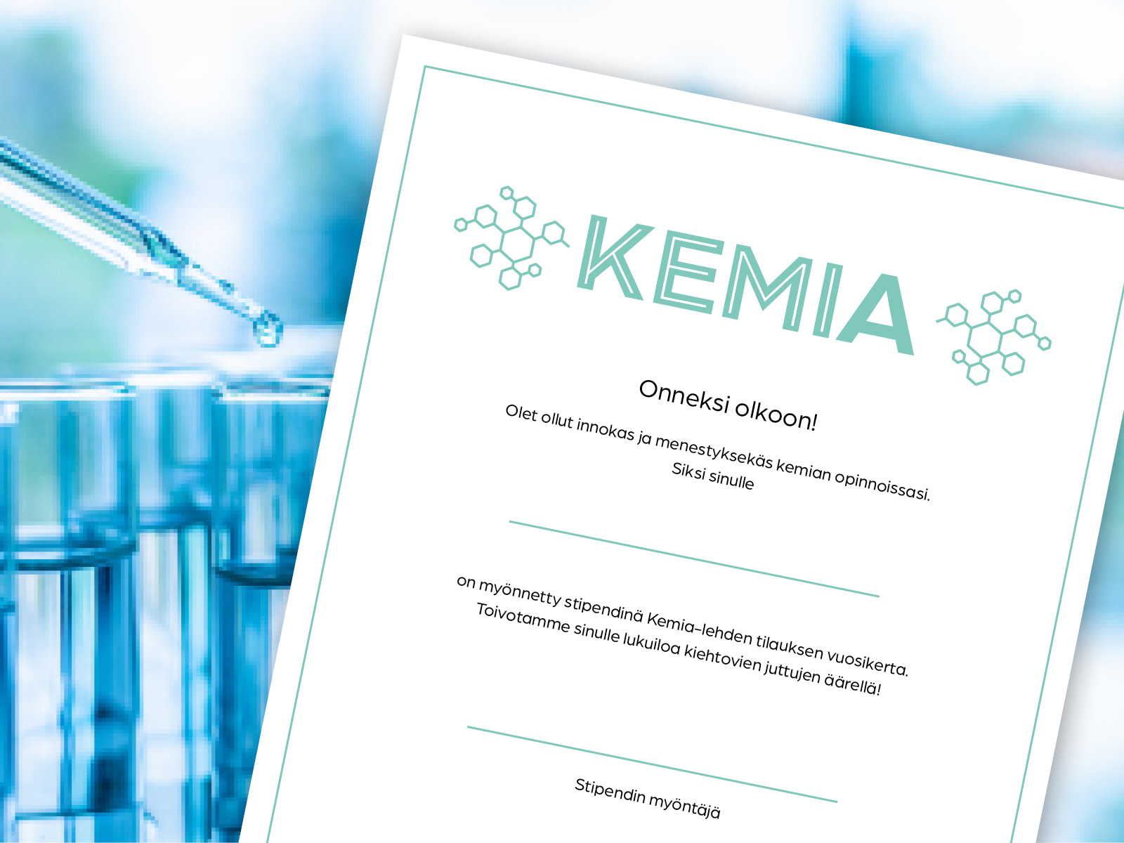 830 nuorta saa lehtistipendin – ”Tämä tsemppaa eteenpäin” - Kemia-lehti